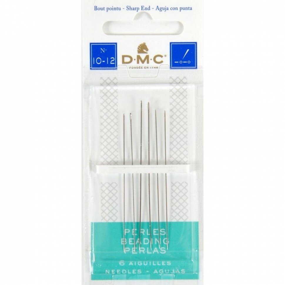 DMC 1764/1 Иглы для бисера с острым концом №10-13, 4 шт