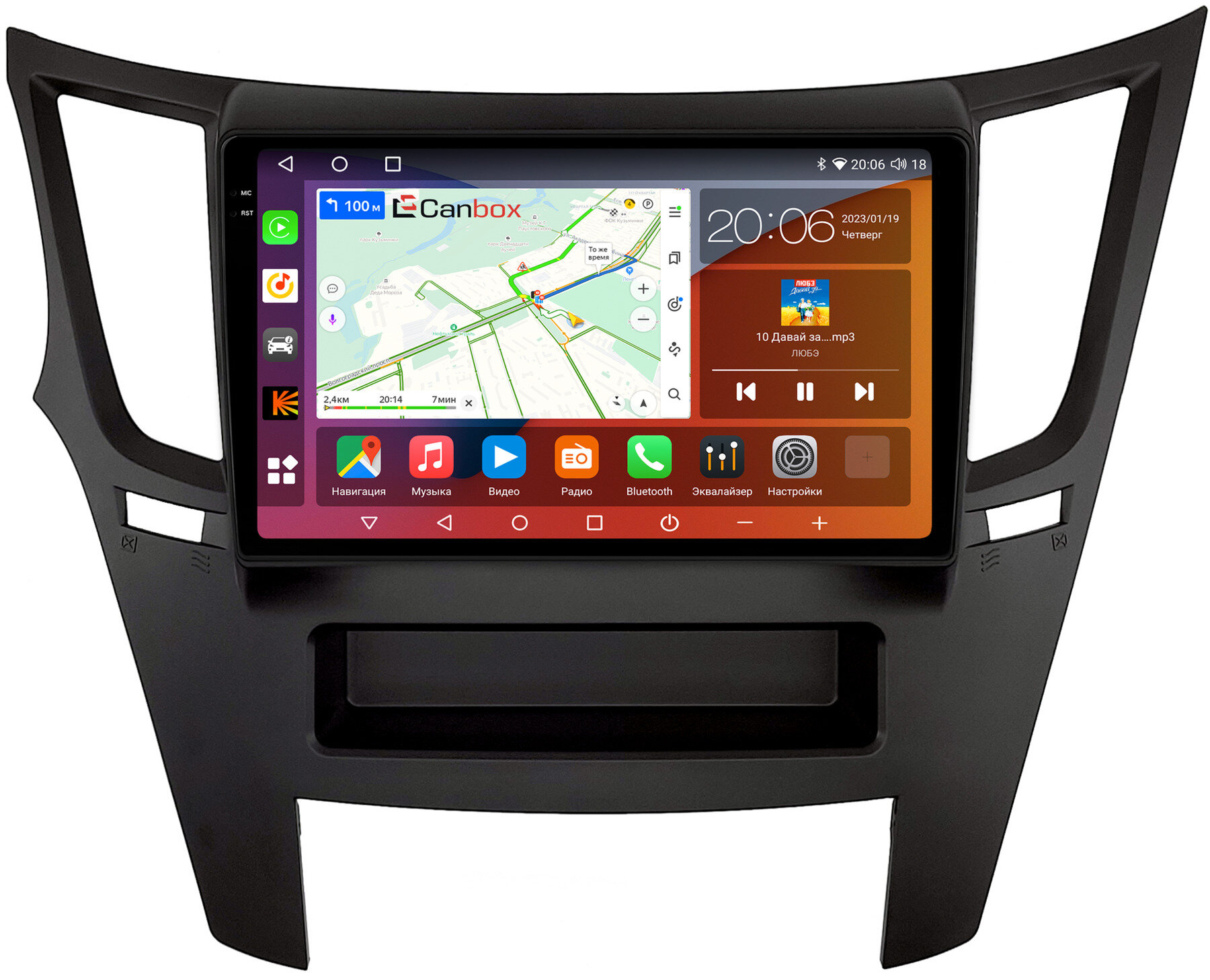 Штатная магнитола Subaru Legacy 5, Outback 4 2009-2014 (черная, левый руль) Canbox H-Line 2K 4184-9-0087 Android 10 (4G-SIM, 6/128, DSP, QLed)