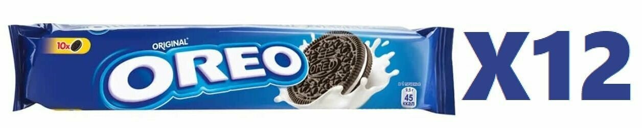 Печенье Oreo с какао и начинкой с ванильным вкусом 95г 12 шт