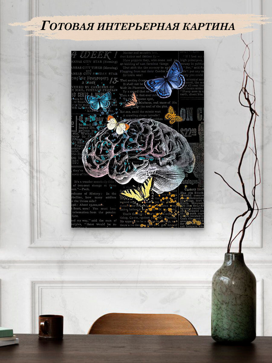 Картины для интерьера 30х40 Мозг бабочки