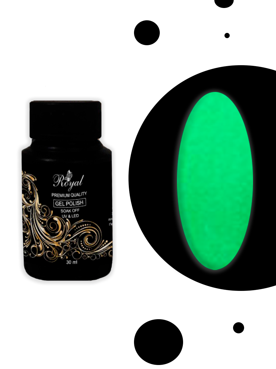 Топ Royal-gel "Glow in dark" светящийся в темноте без л/с 30 мл. GIDT