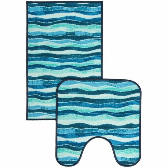 Комплект ковриков для ванной Cleopatra Нью Соса 50х80/57х60, 154806-82355-85, голубой, синий