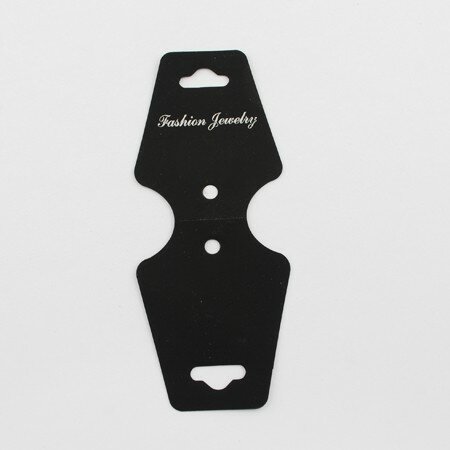 Карточки для демонстрации украшений 108х44х0,2мм, отверстие 3мм, цвет черный, пластик, 321-010, 10шт