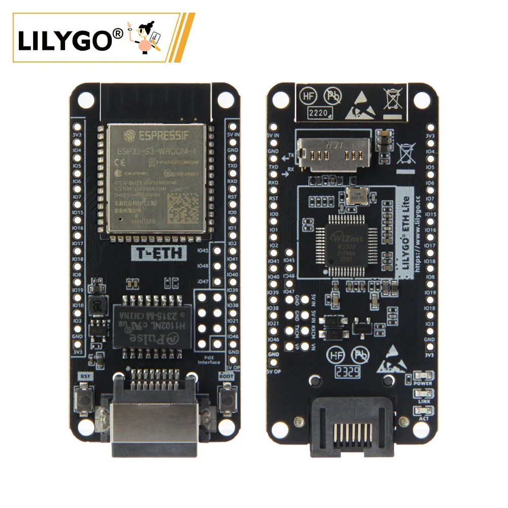 LILYGO® T-ETH-Lite ESP32-S3 с Ethernet, Camera-Shield For S3