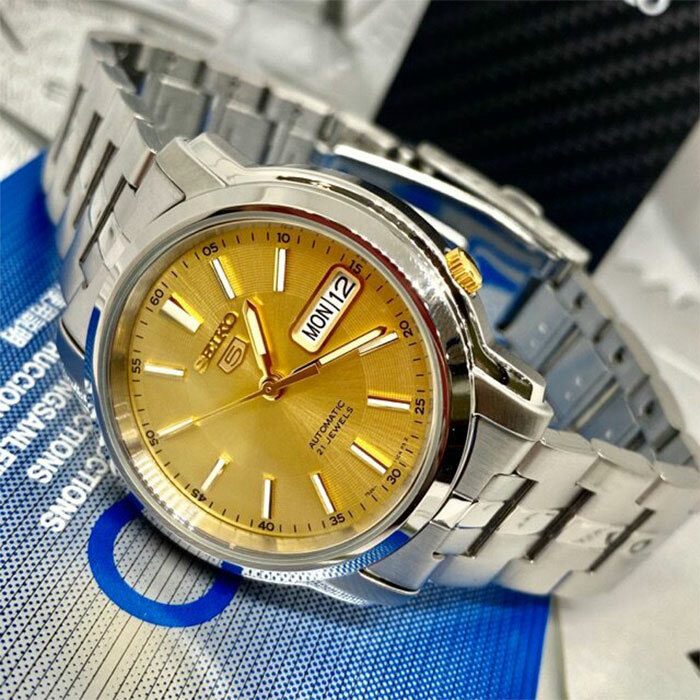 Наручные часы SEIKO SEIKO 5, золотой, серебряный — фото 1