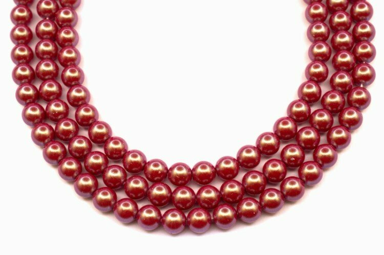 Жемчуг Preciosa Maxima, цвет pearlescent red, 5мм, 704-044, 10шт
