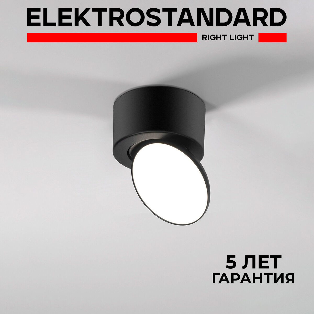 Спот / Накладной потолочный светодиодный светильник Elektrostandard Smooth 25053/LED, поворотный, 10 Вт/4000К, черный