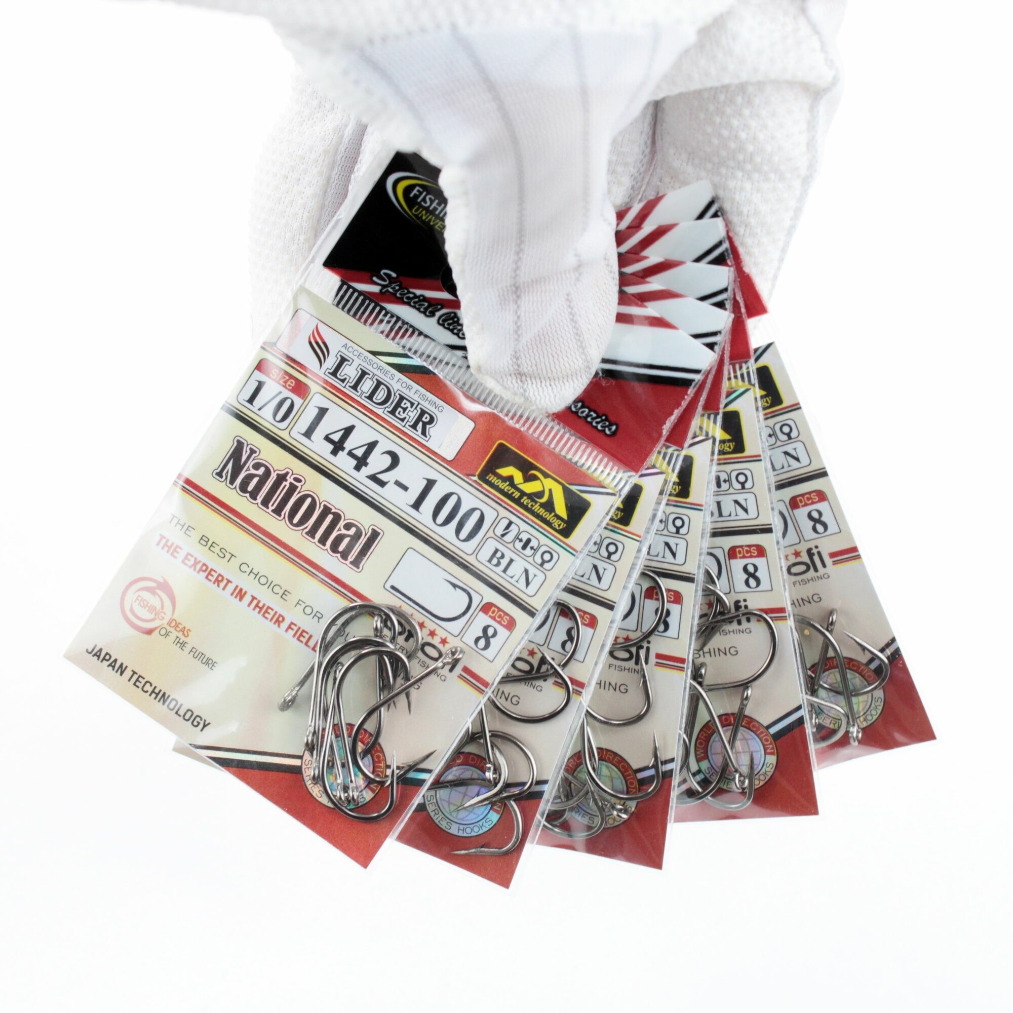 Крючок LIDER NATIONAL (BLN) №1/0, набор 5 упаковок по 8 шт.