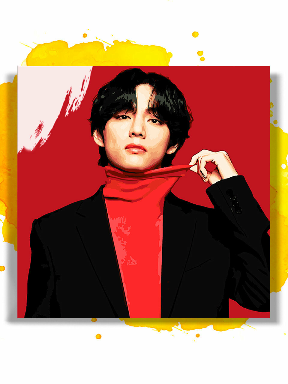 Картина по номерам на холсте BTS Ким Тэхён Red, 40 х 40 см