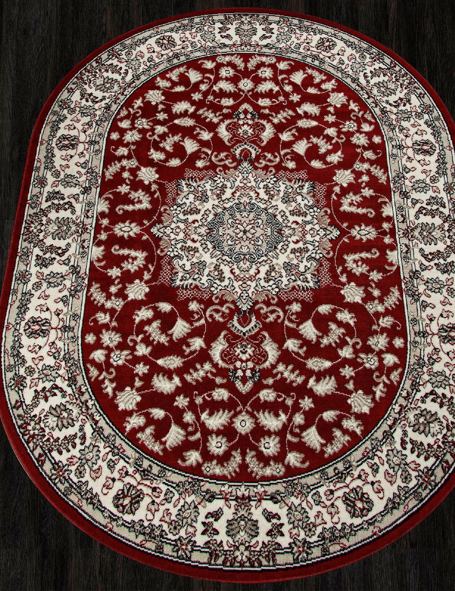 Ковер Овальный на пол в гостиную в спальню 250х400 см бежевый классический ворс 7 мм 339741 KoverVDom