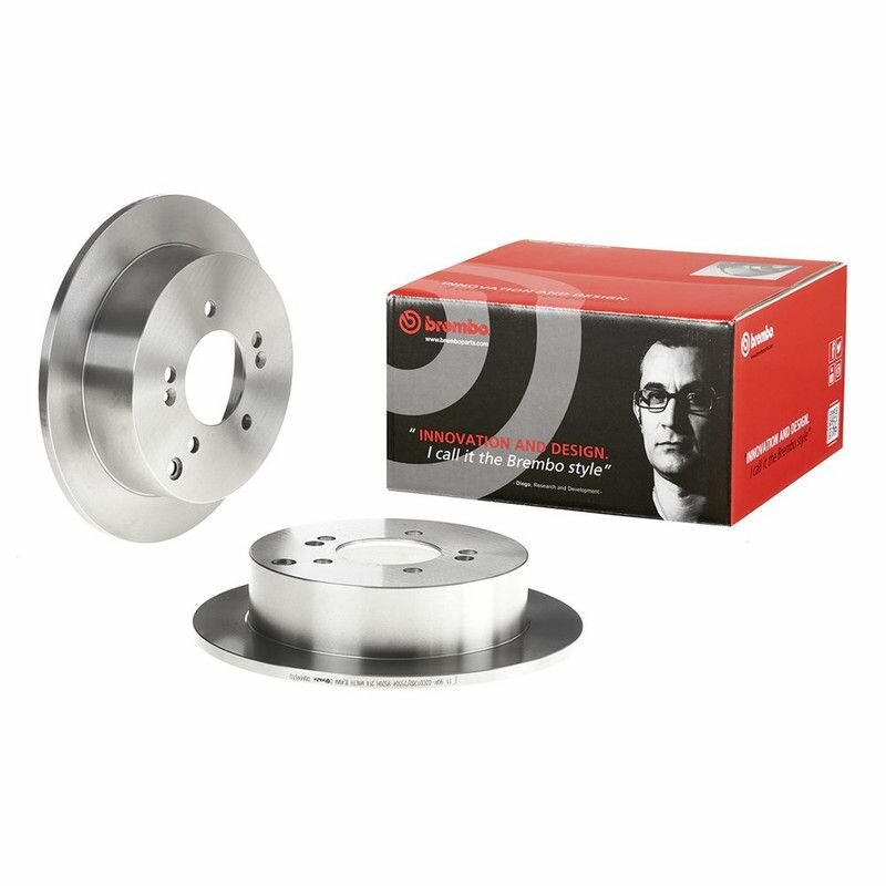 Диск тормозной задний невентилируемый 284 мм, BREMBO 08A44610, для а/м Hyundai, Kia