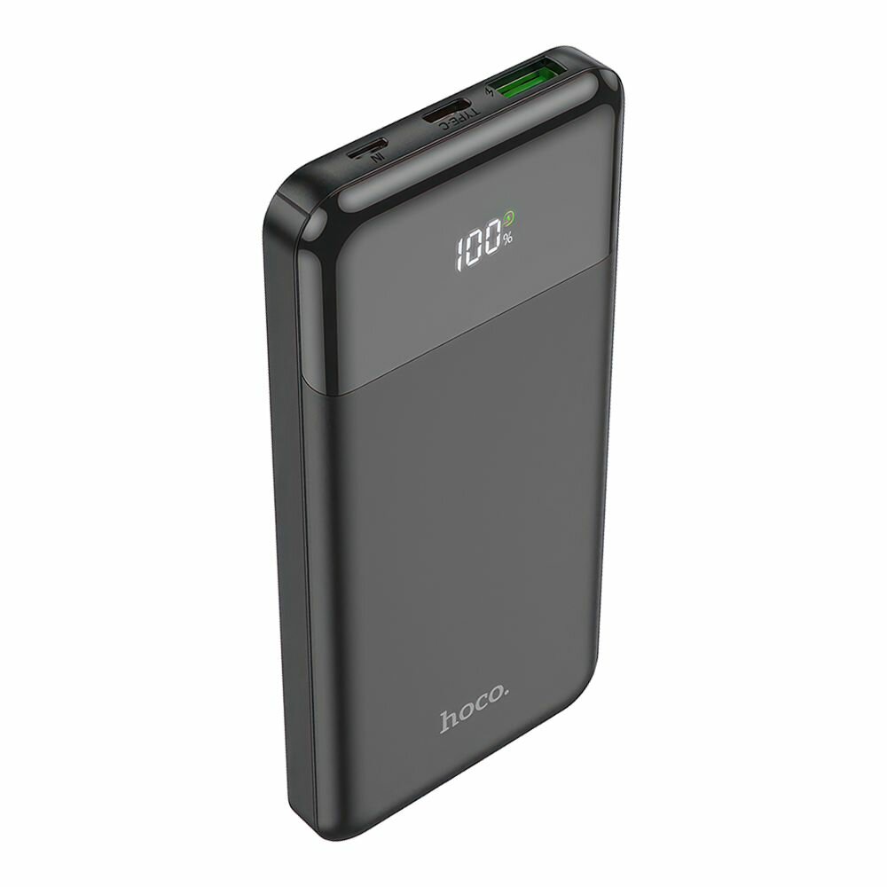 Внешний АКБ HOCO J102 Cool Figure 10000 mAh, 1xUSB, 1xUSB-C, 3А, QC 3.0, PD20W, LED, Li-Pol (черный)
