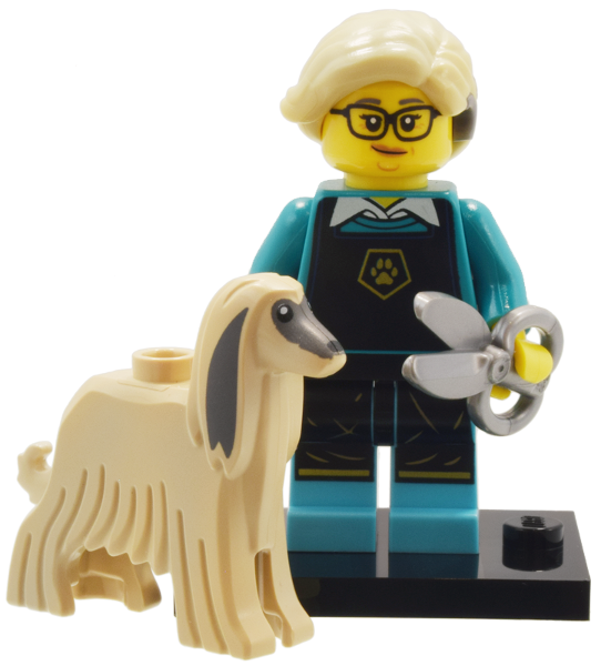 Минифигурка Lego col25-12 Pet Groomer, Series 25 (Complete Set with Stand and Accessories)