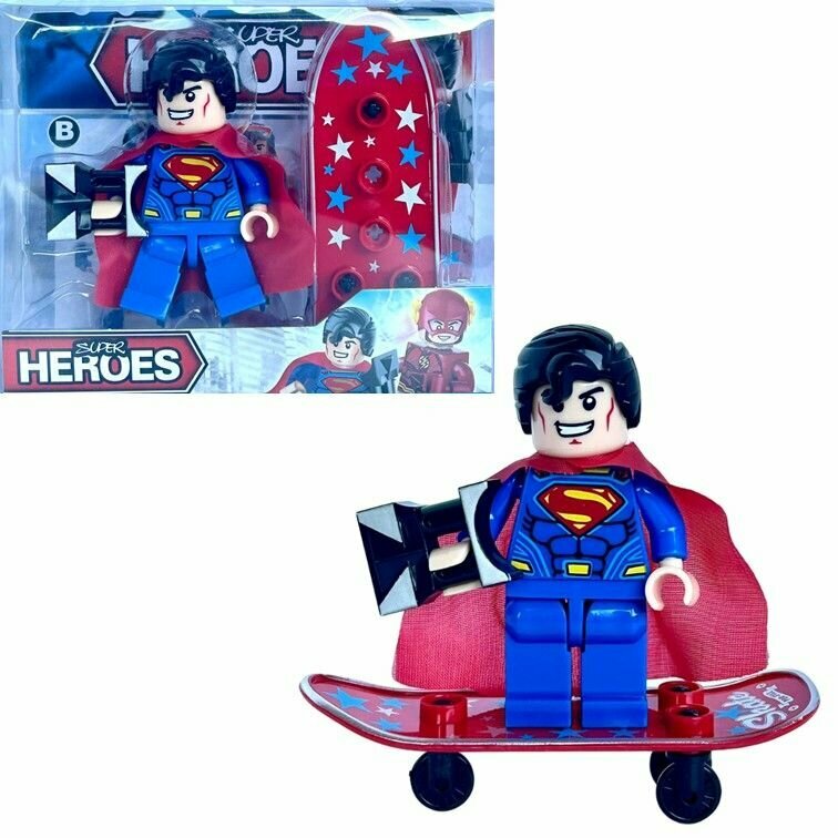 2017-42B Конструктор minifigures Super Heroes Superman, фигурка Супермен 8 см.