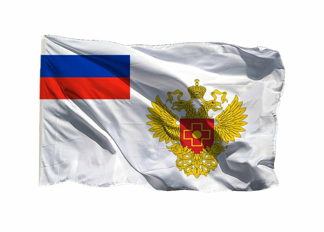 Флаг фмба России Федерального медико-биологического агентства 90х135 см на сетке для улицы, для флагштока