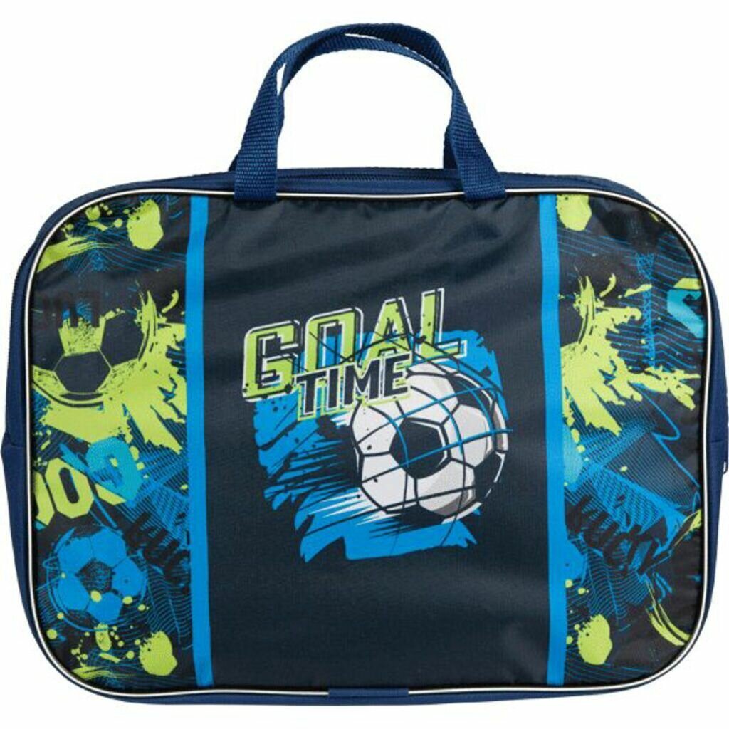 Папка А4 (350*270*70) с ручками, молния, ткань " Goal Time"