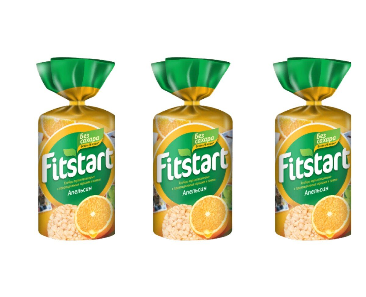 Хлебцы FITSTART, Апельсин, мульзлаковые, 100 гр, 3 шт