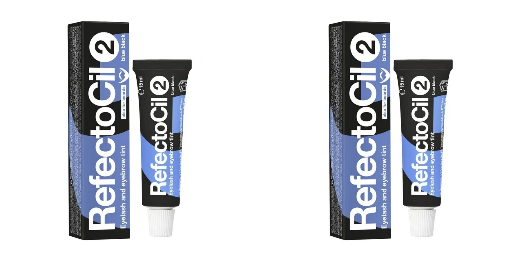 Краска RefectoCil для бровей и ресниц, тон №2, черно-синий, 15 мл , 2 шт