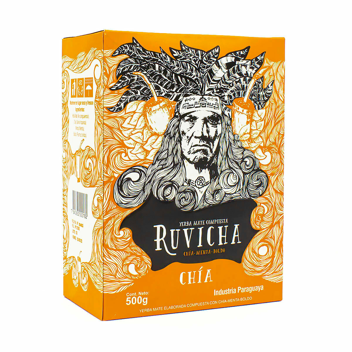 Мате чай Ruvicha Chia, 500 гр. (Парагвайский цитрус и фрукты/травы) (йерба матэ
