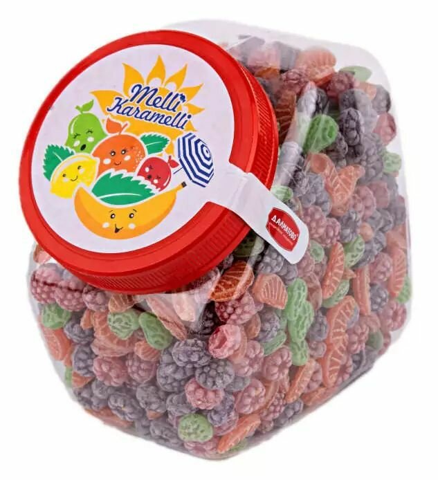 Карамель леденцовая Melli Karamelli Фруктовый микс банка 2 кг, Далматово