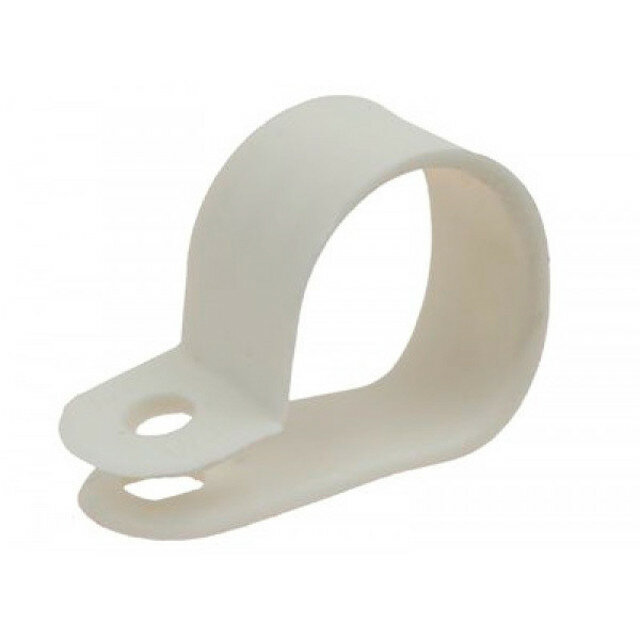 Клипса для крепления кабеля D9 мм нейлон белая набор 30 шт для монтажа кабелей