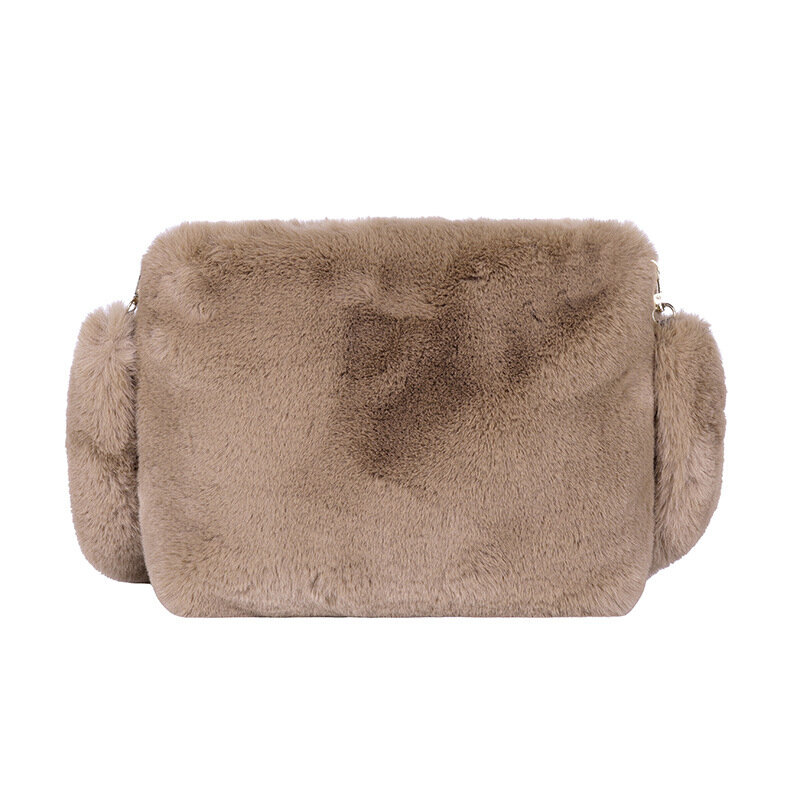 Новая сумка из плюша из овечьей шерсти для женщин, сумка через плечо, корейская мода, универсальная, с высоким качеством, ручная и плечевая сумка