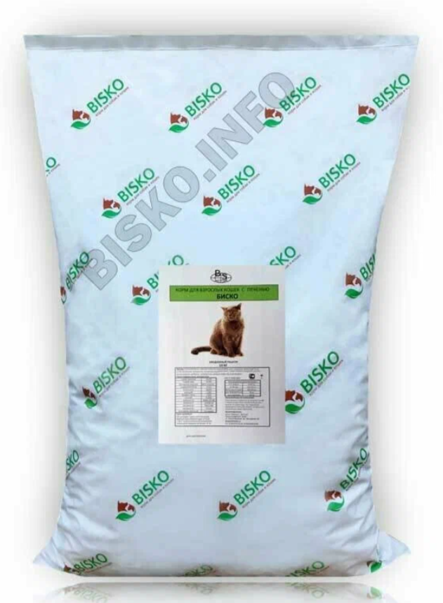 Сухой корм для кошек Биско BISKO с куриной печенью, для любых пород, 10 кг