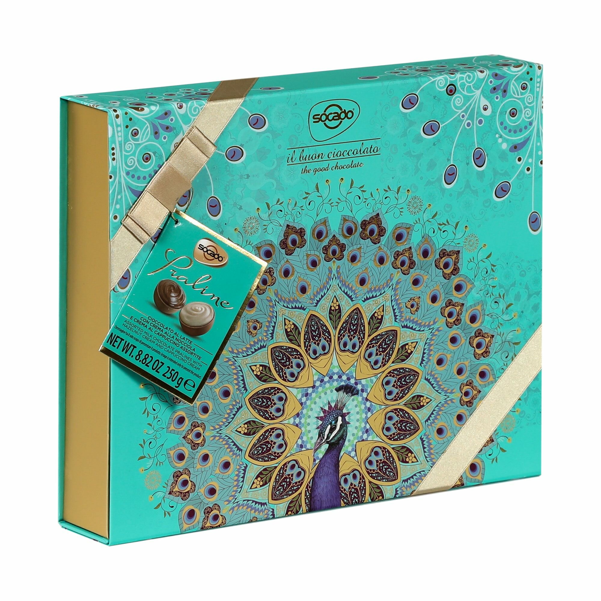 Набор шоколадных пралине с ореховым и капучино кремом 250 г, конфеты подарочные