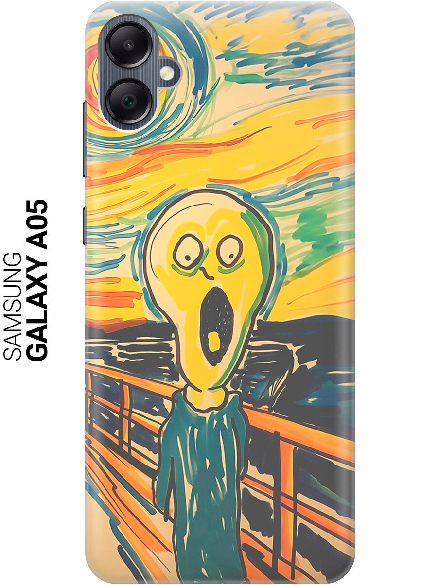 Силиконовый чехол на Samsung Galaxy A05 с принтом "Искаженный крик"