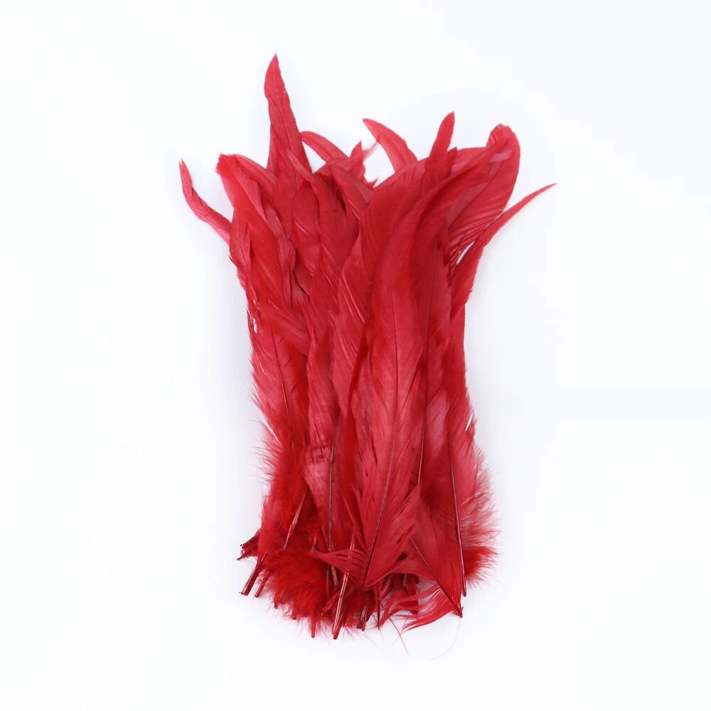 Натуральные перья для петуха WqlcraftS Красный, 30-35cm, red