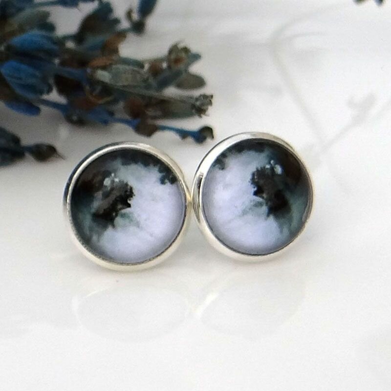 Серьги пусеты, стекло