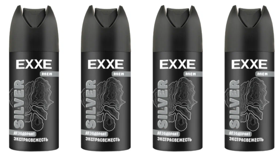 Дезодорант аэрозоль Exxe Men Silver, 150 мл, 4 шт