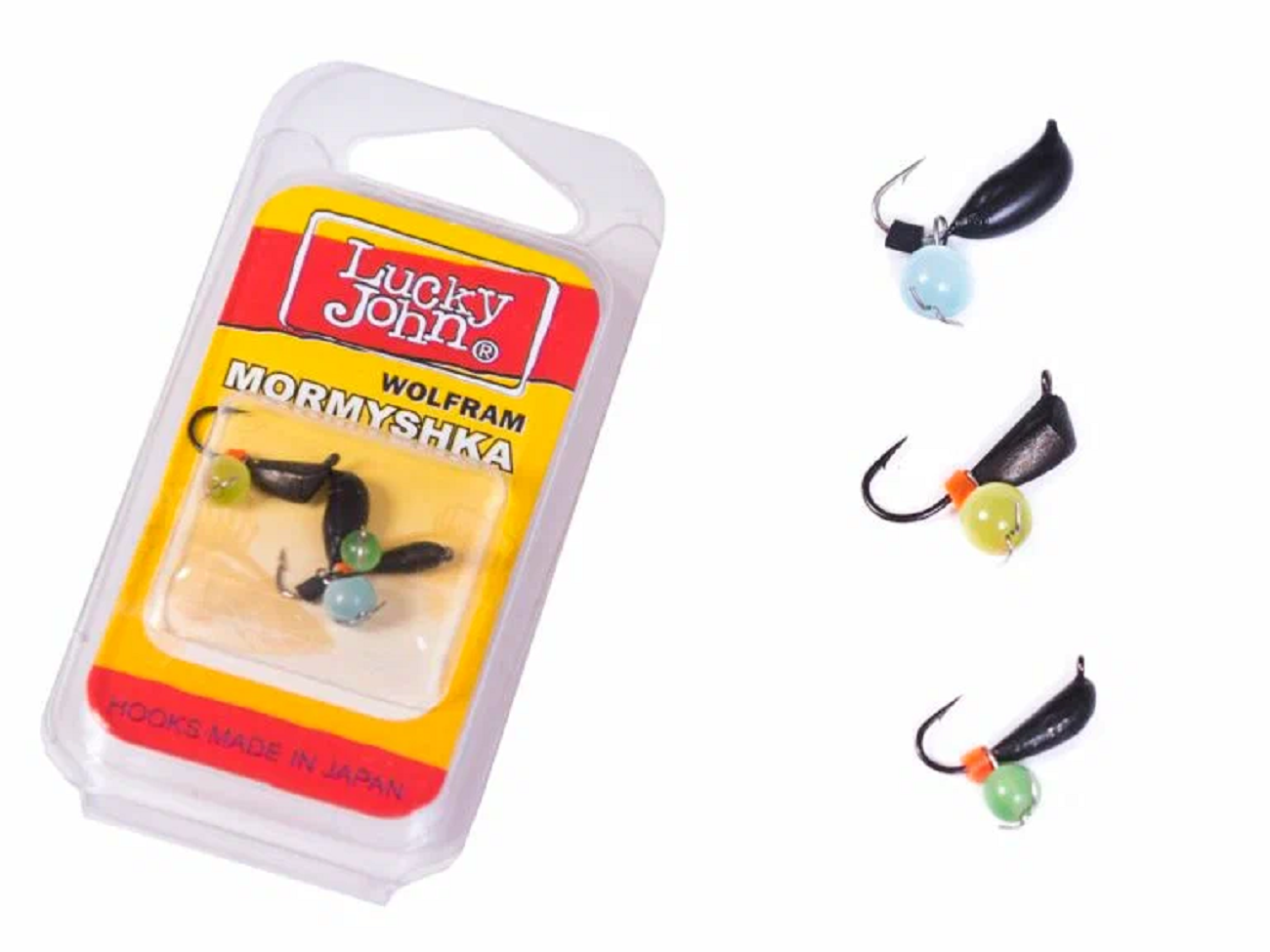 Мормышки вольфрамовые Lucky John набор 004SET 3 шт. Дрейссена 3 мм 0.3 г, Банан 2.5 мм 0.5 г, Банан 3 мм 0.7 г