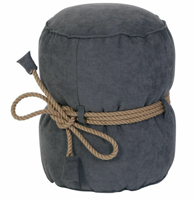 Пуф Кнехт Red Black серый, велюр, мягкое сиденье, без подлокотников