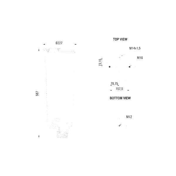 STELLOX 90-73150-SX (1363007 / 1363007S / 1865758S) пневмоподушка без стак. подв. ось 2отв. м10 1отв. штуц. м14 н:1отв. m12