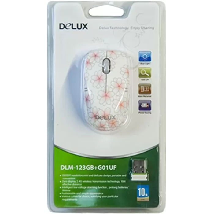 Мышь Wireless Laser Delux DLM-123GB mini