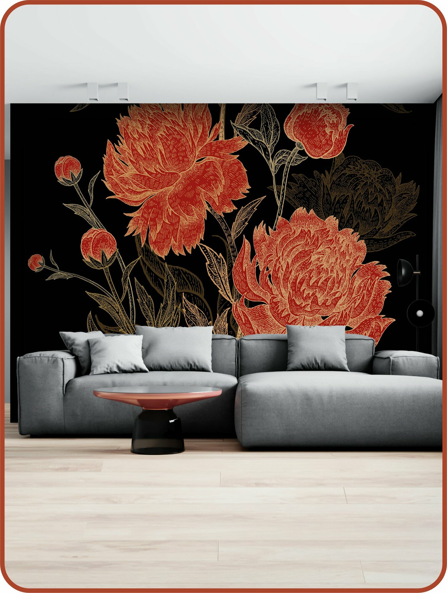 Фотообои Art IrbisPrint на стену Красные цветы 400х270 на флизелиновой основе