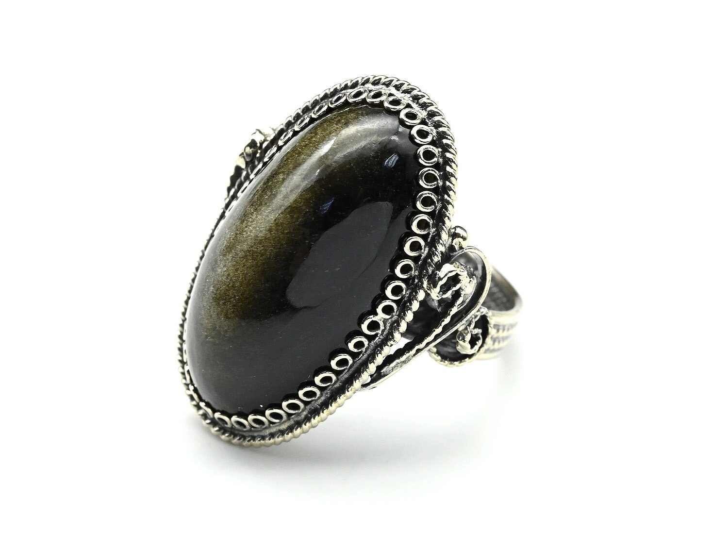 Кольцо, обсидиан