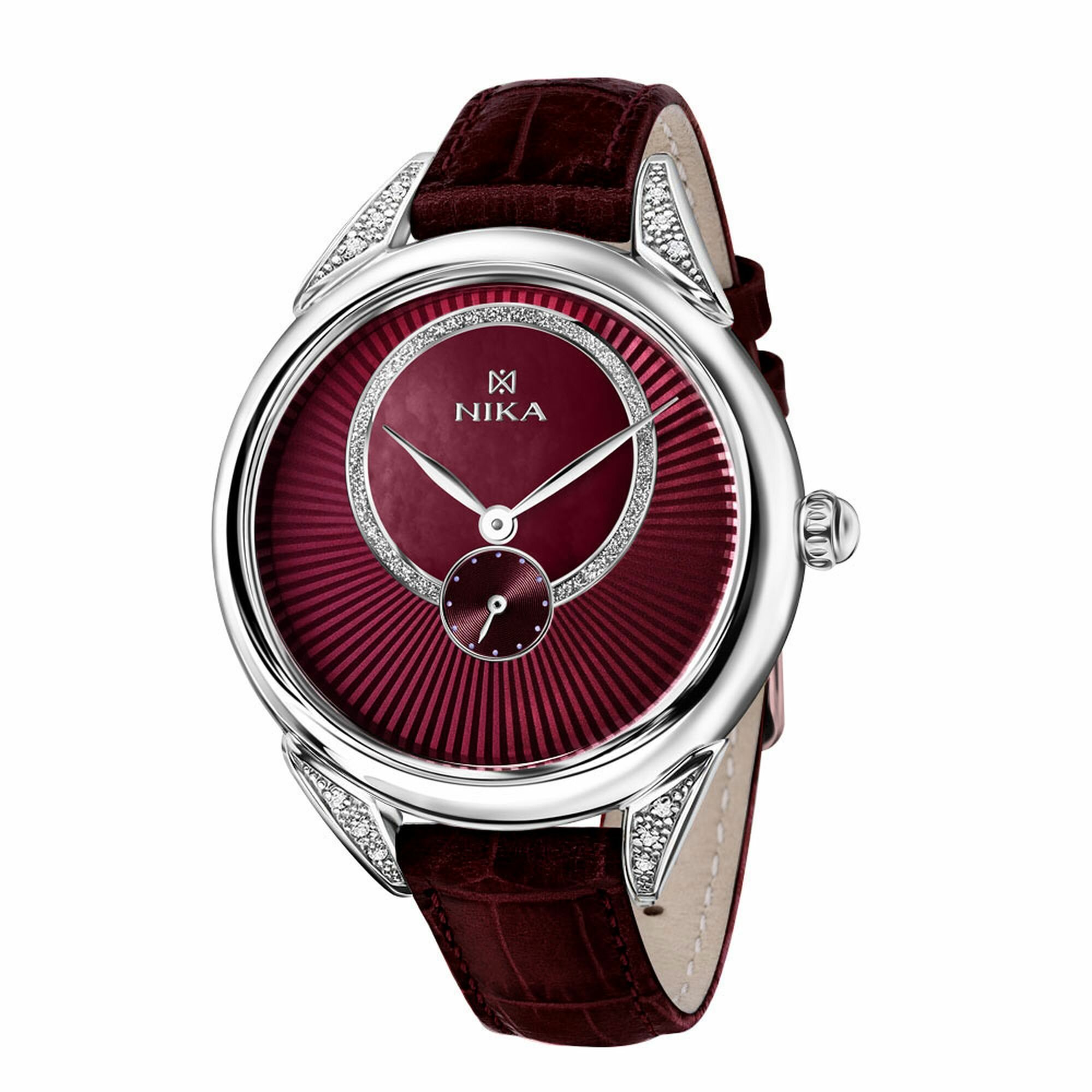 Наручные часы, серебро, фианит