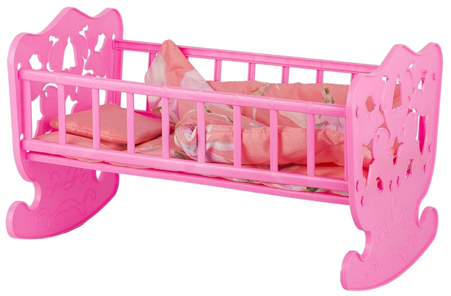 Кроватка Для Кукол (48*30см, с комплектом белья, пластик, текстиль, в сетке) У899, (ООО "Спектр")