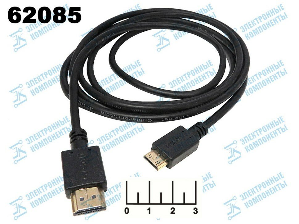 Шнур HDMI-mini HDMI 1.8м gold Cablexpert 2.0V