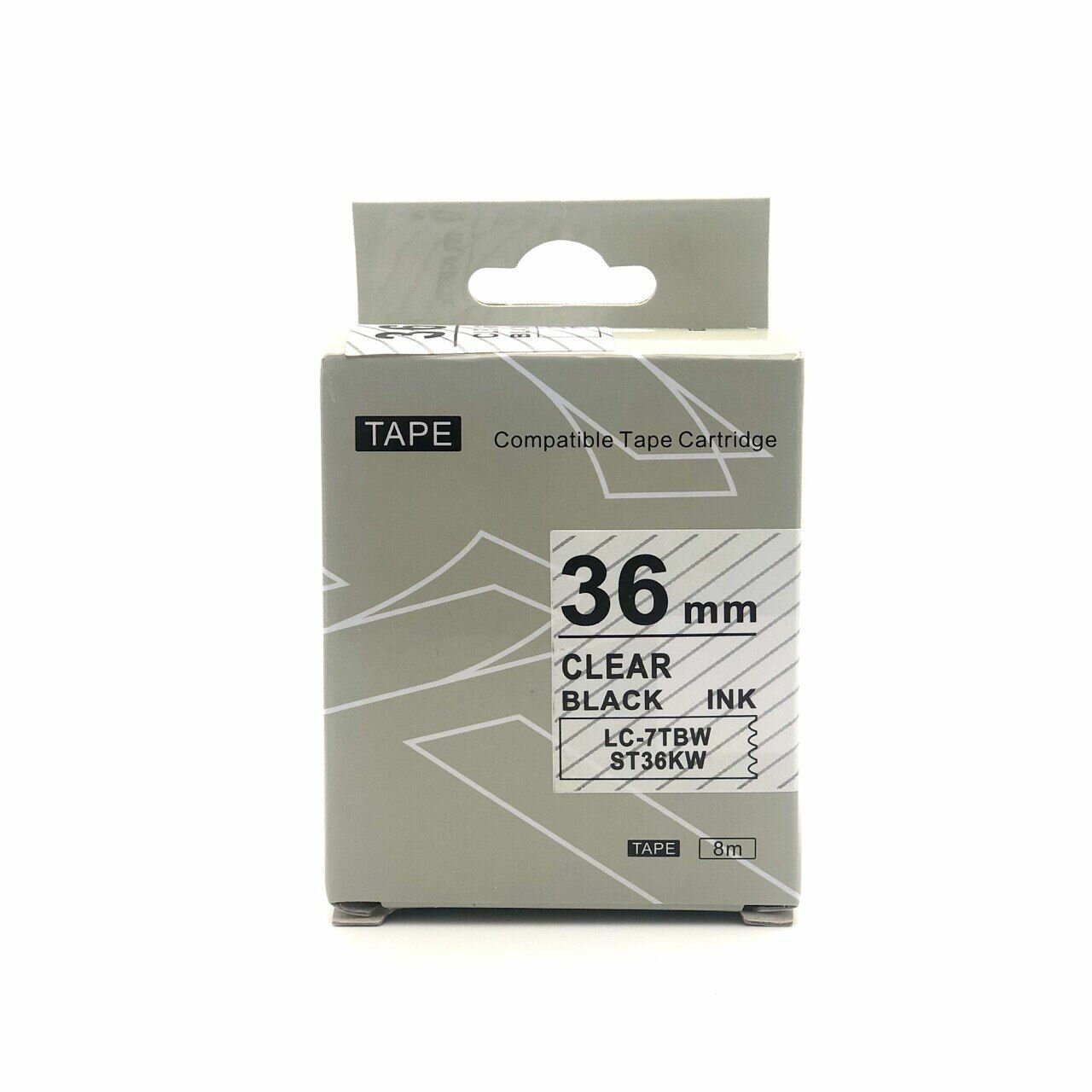 Картридж ленточный для принтеров Epson серии LW. черный текст на прозрачной ленте ширина 36 мм / Кассета с лентой / Лента для принтера Epson / AS18KW(LA-5WBN)