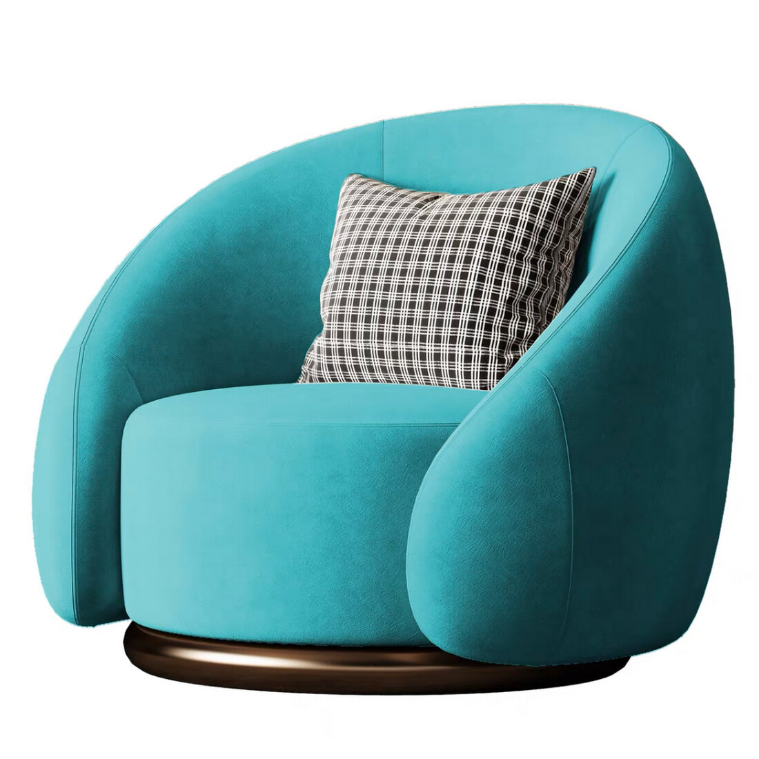 Мягкое крутящееся кресло в стиле Eichholtz Swivel (Голубое)