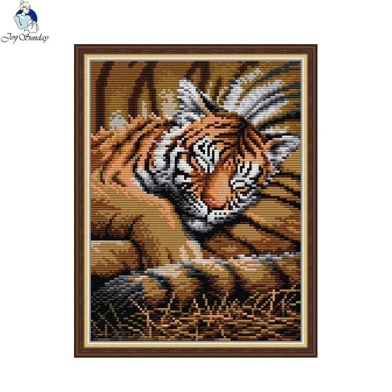 Набор для вышивания крестом Joy Sunday Тигр 14CT/11CT 14CT Printed Cloth