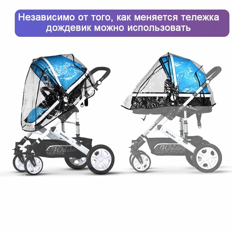 Дождевик для колясок для домашних животных, прозрачный, универсальный, подходит для колясок для собак и кошек