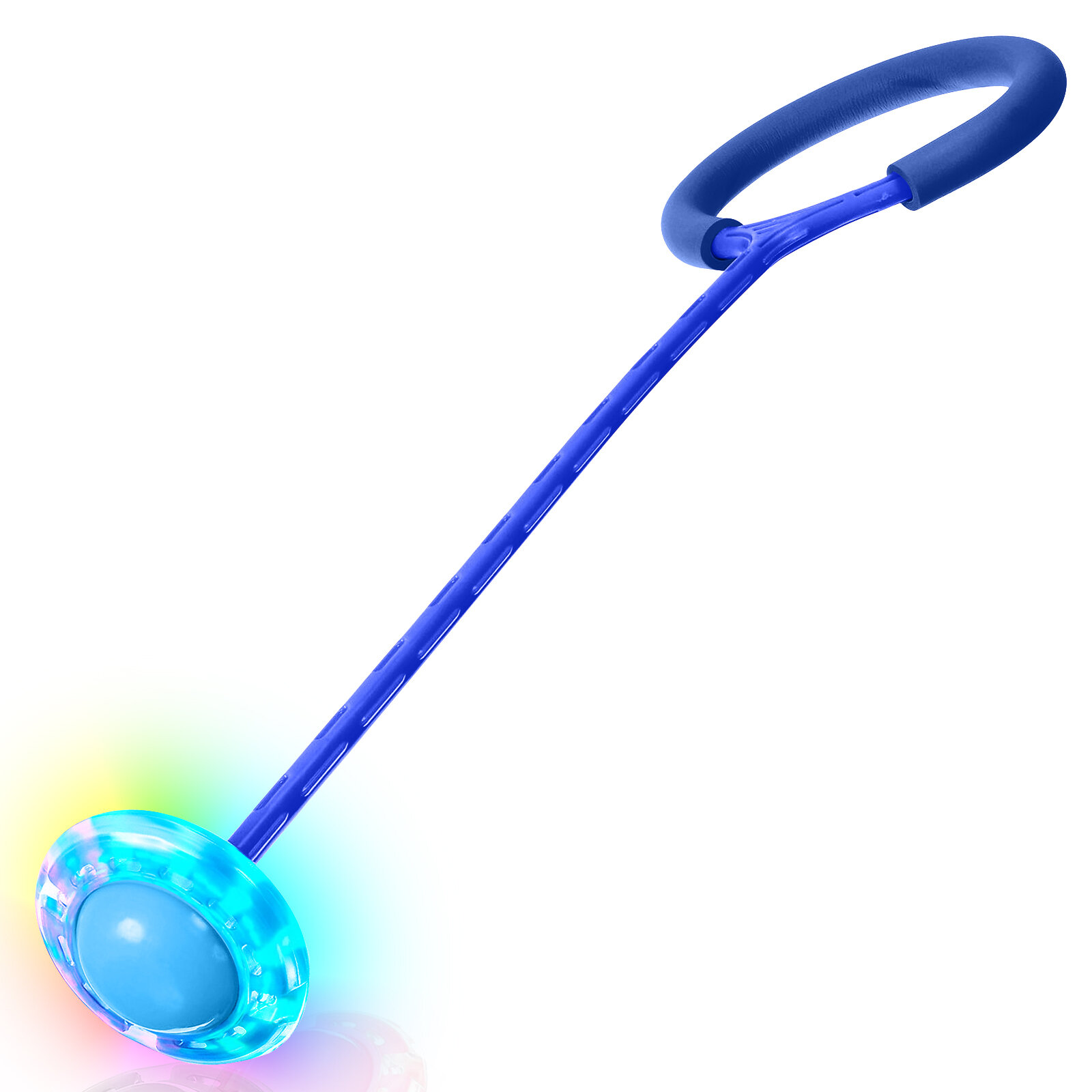 Нейроскакалка Goodly Jump Rope, светящаяся скакалка на ногу с LED роликом, синий
