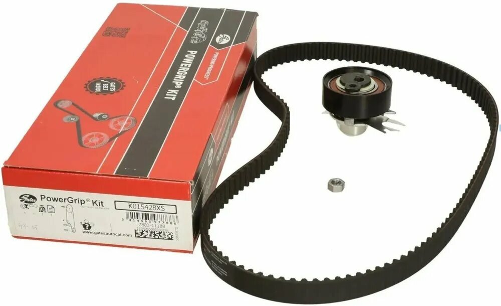 Комплект ремня ГРМ GATES K015428XS, для Skoda Felicia, Skoda Octavia и Volkswagen Polo, черный