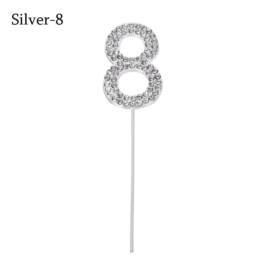 Серебряный топпер для торта цифра 8 Silver-8