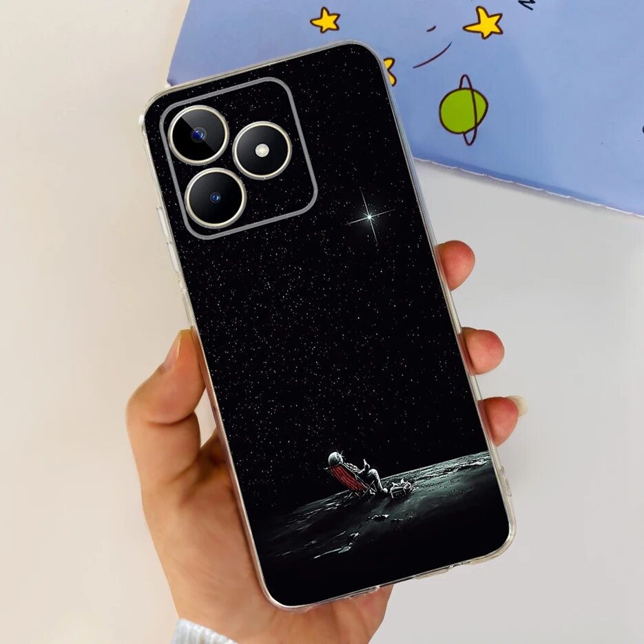 Чехол для Realme C51 RMX3830, окрашенный чехол, прозрачные силиконовые чехлы для телефонов Realme C53 C 51 RealmeC51 RealmeC53, мягкие чехлы