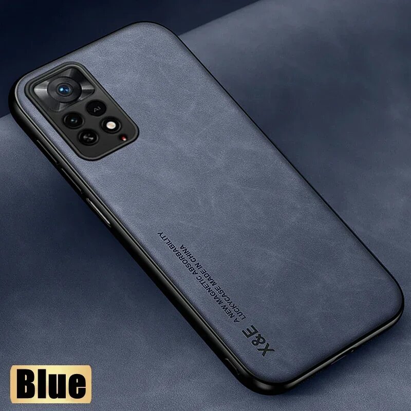 Магнитный чехол для Xiaomi Redmi Note 12 13 14 15 11 10 9 8 Pro Plus Редми Ноут 13 Про + 5G, Синий